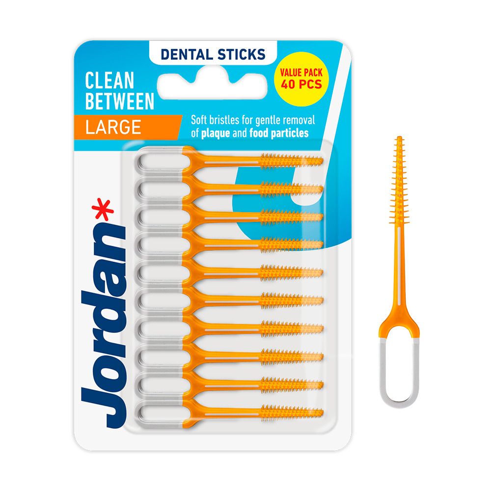 Køb Jordan Dental Sticks Clean Between Large - 40 stk. | Med24.dk