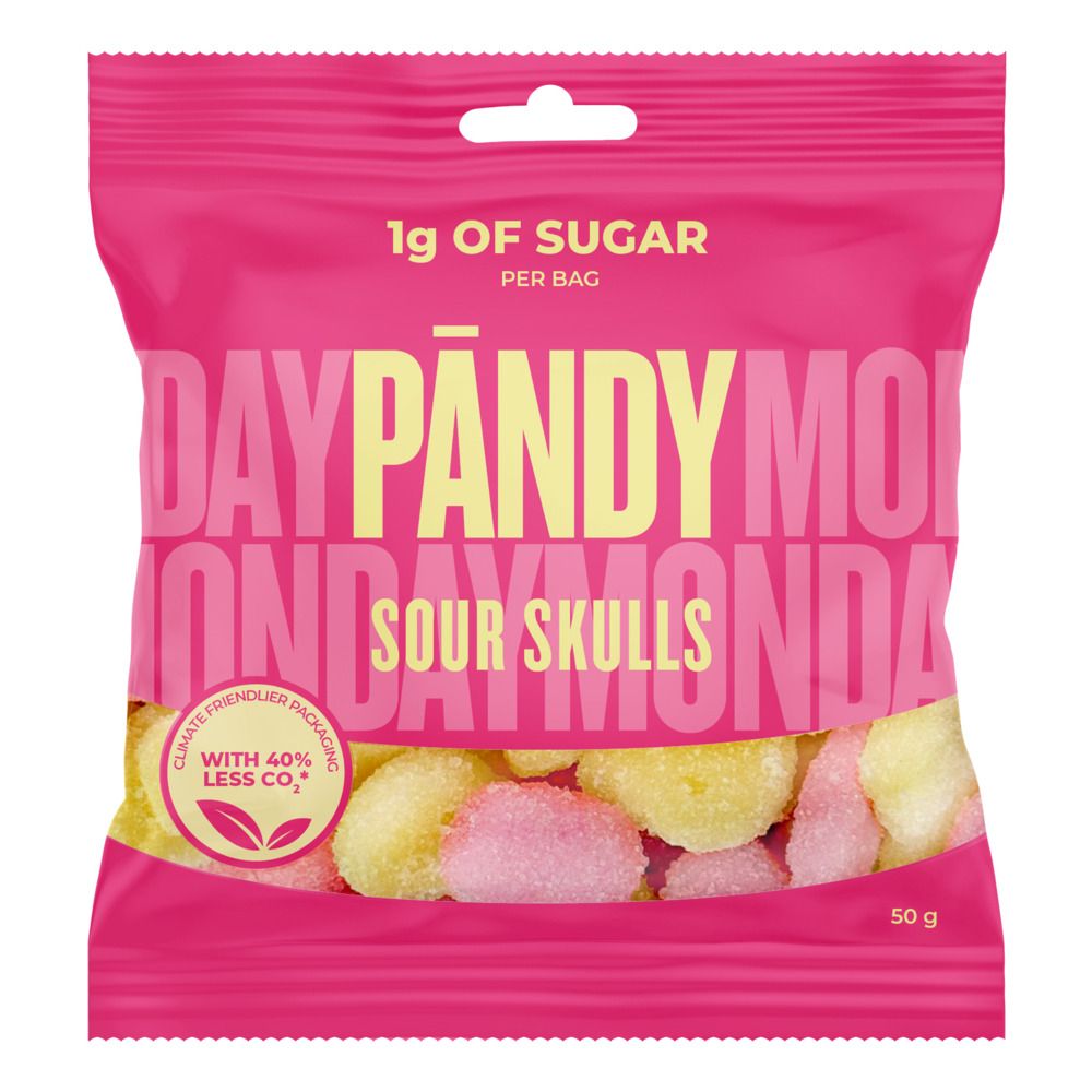 Køb Pandy Sour Skulls - 50 g. billigt hos Med24.dk