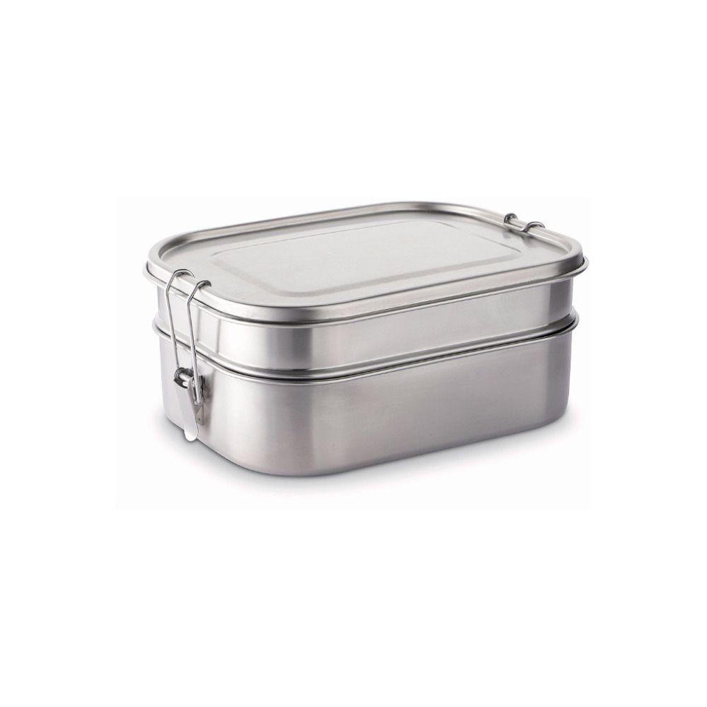 Køb Biogan Madkasse Rustfrit Stål 2 lag 1,25 L + 1 L | Med24.dk