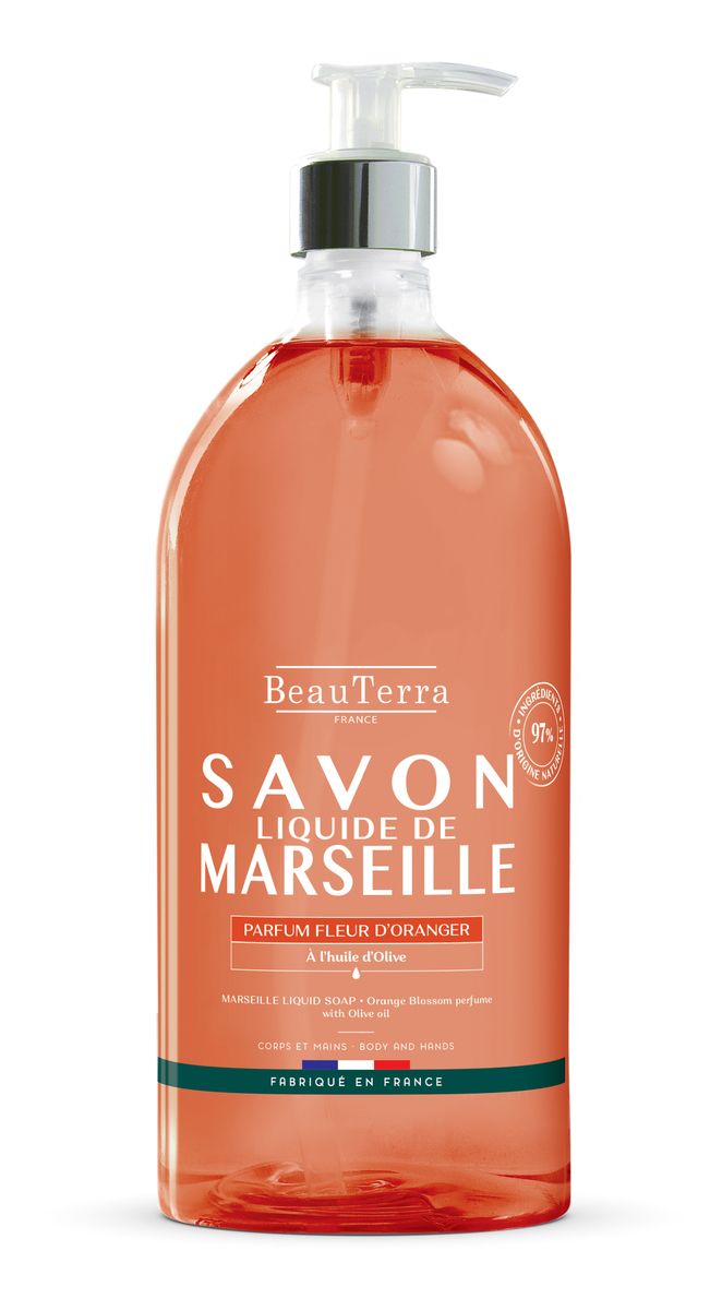 BeauTerra Marselle Liquid Soap Orange Blossom - 1000 ml. - Med24.dk