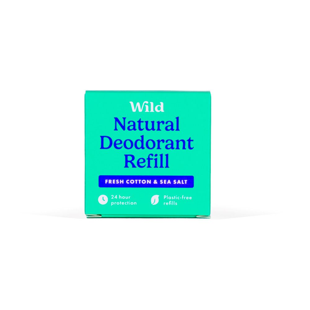 Køb Wild Natural Deodorant Refill Fresh Cotton & Sea Salt - 40 g.