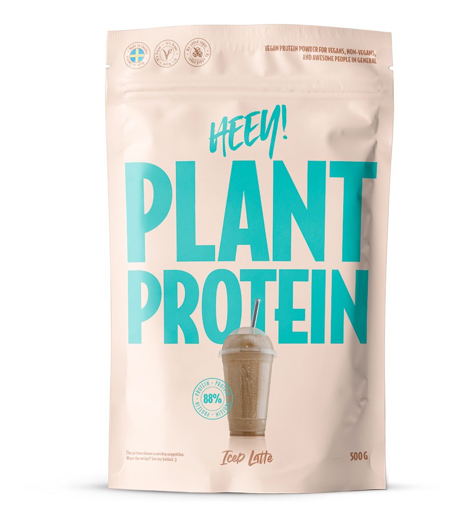 Køb Heey! Vegan Plant Protein Iced Latte - 500 g. hos Med24.dk