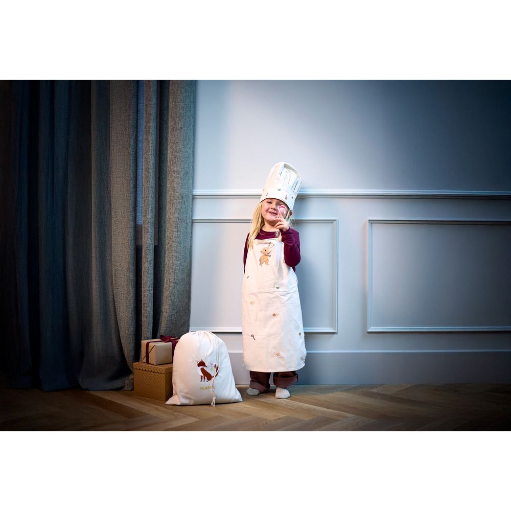 Filibabba Forklæde og kokkehue - Wonderful Winter - Hare | Med24.dk