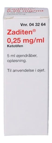 Køb Zaditen 2care4 0,25 mg/g øjendråber - 5 ml. hos Med24.dk