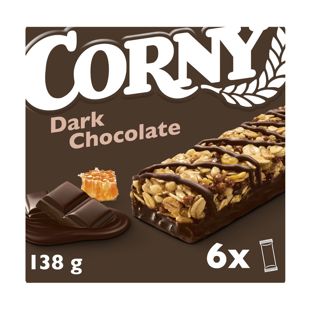 Køb Corny Dark Chocolate - 6 x 23 g billigt hos Med24.dk