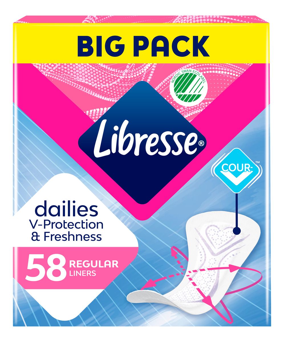 Køb Libresse Regular Big Pack - 58 stk. hos Med24.dk