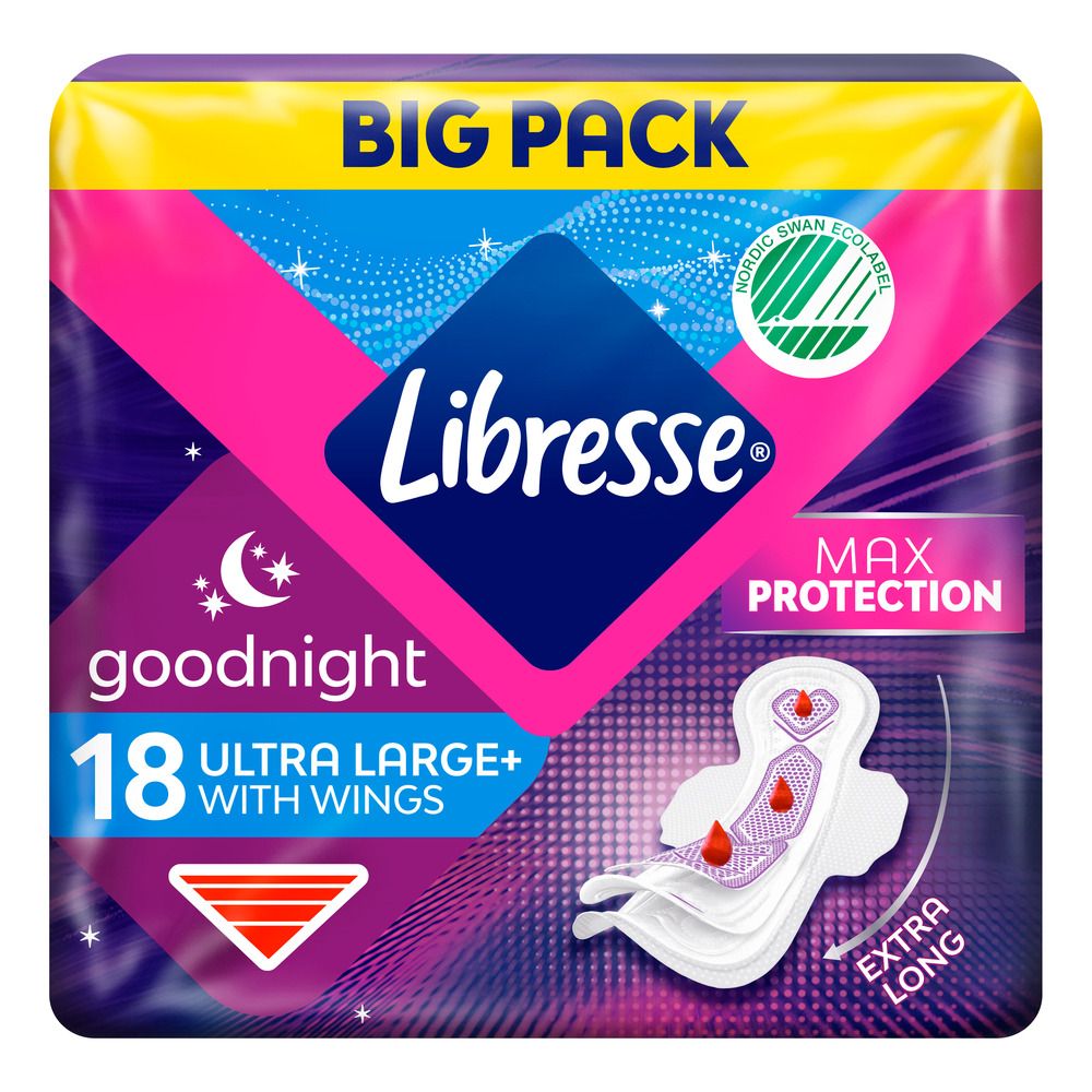 Køb Libresse Ultra Night Wing Big Pack - 18 stk. | Med24.dk
