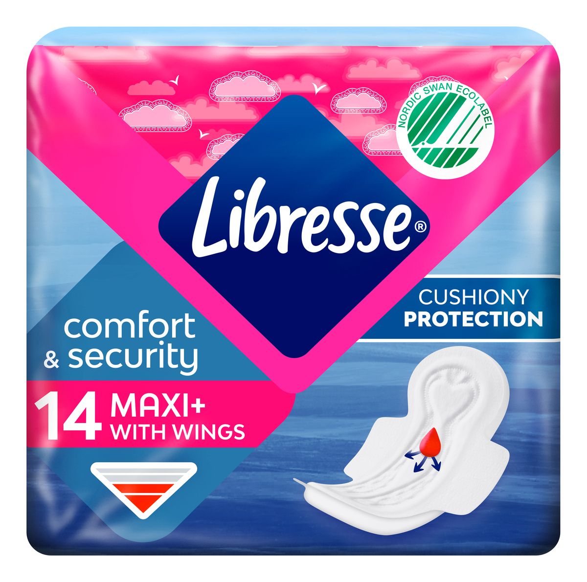 Køb Libresse Maxi Normal Wing - 14 stk. hos Med24.dk