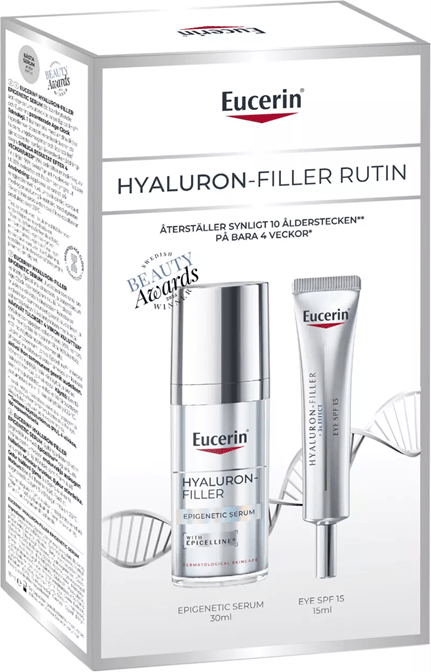 Køb Eucerin Hyaluron-Filler Serum + Eye Cream Gift Set | Med24.dk