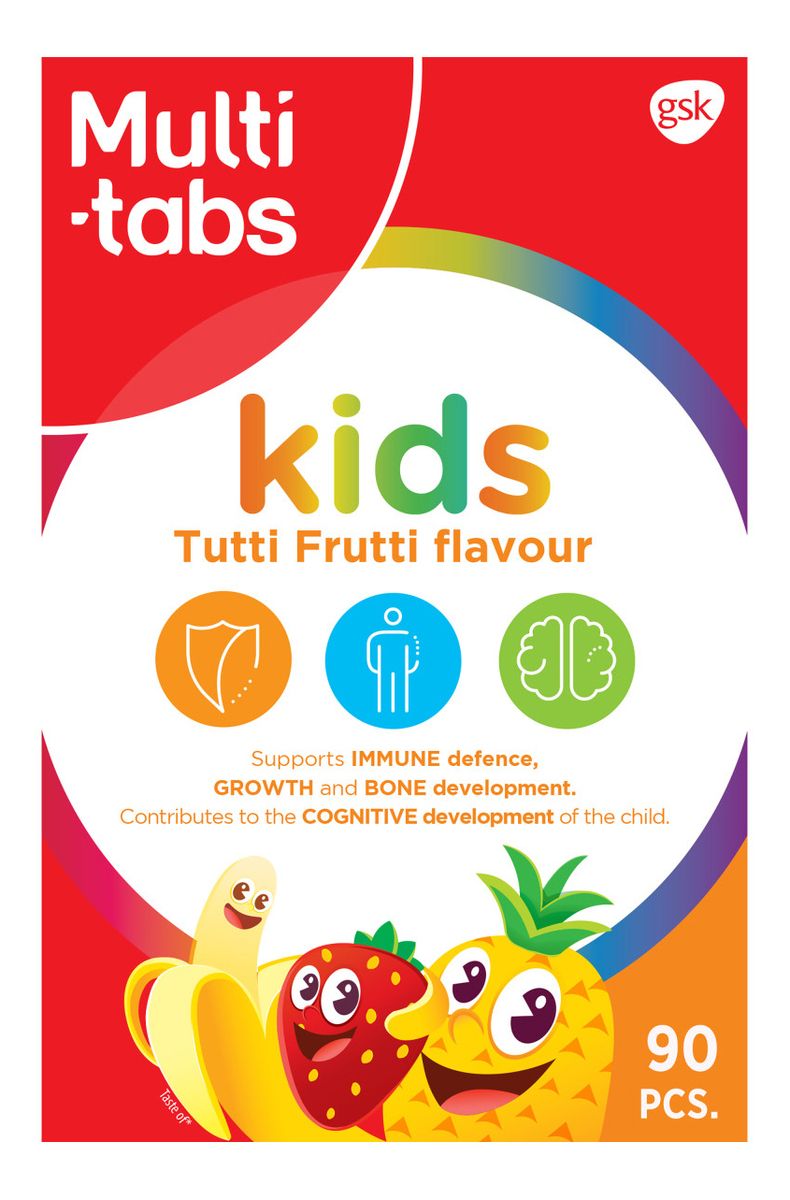Køb Multi-Tabs Kids Tutti Frutti - 90 tyggetabl. billigt hos Med24.dk