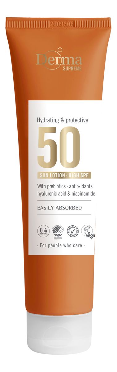 Køb Derma Supreme Sun Lotion SPF50 - 150 ml. billigt hos Med24.dk