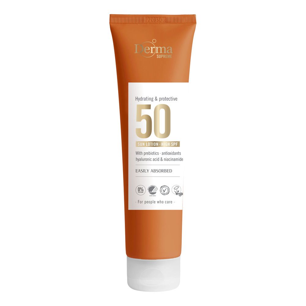 Køb Derma Supreme Sun Lotion SPF50 - 150 ml. billigt hos Med24.dk