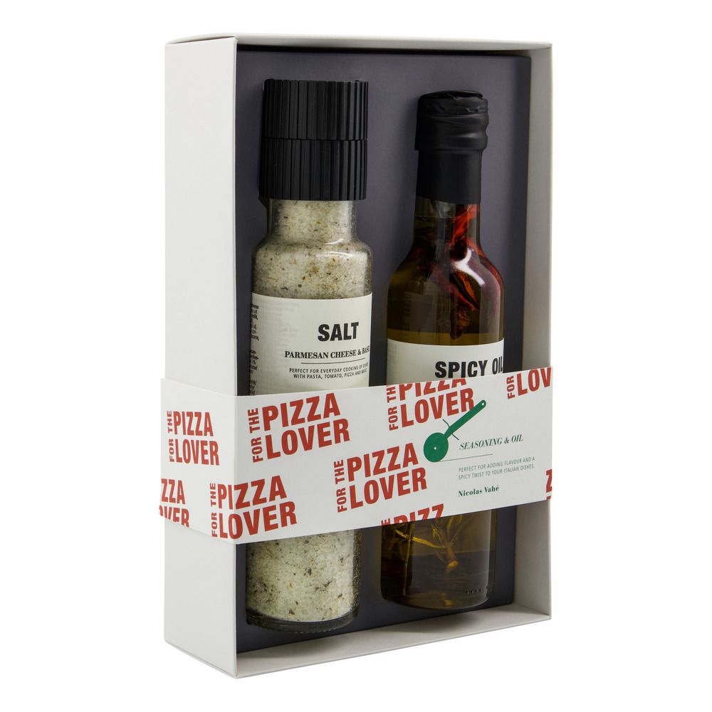 Nicolas Vahé Gift Box Pizza kit - Seasoning & Oil | Med24.dk